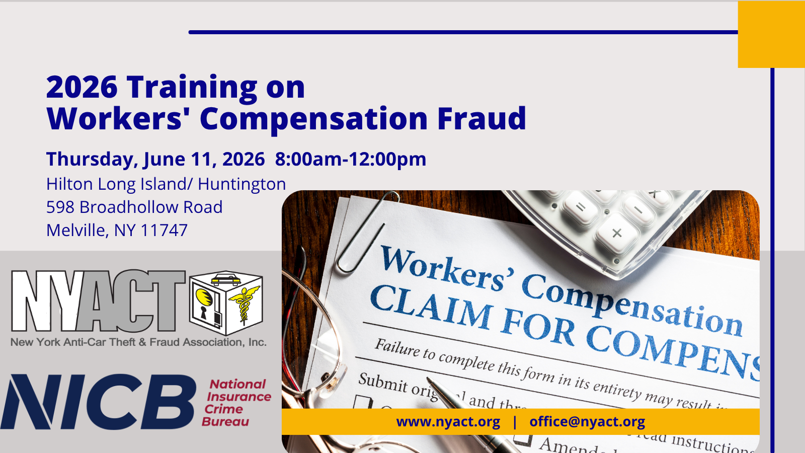 Joint NYACT - NICB Workers' Comp Fraud Training
